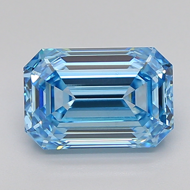 2810234-ADD256 EMERALD CUT 1.94Carat FANCY INTENSE BLUE VS 1