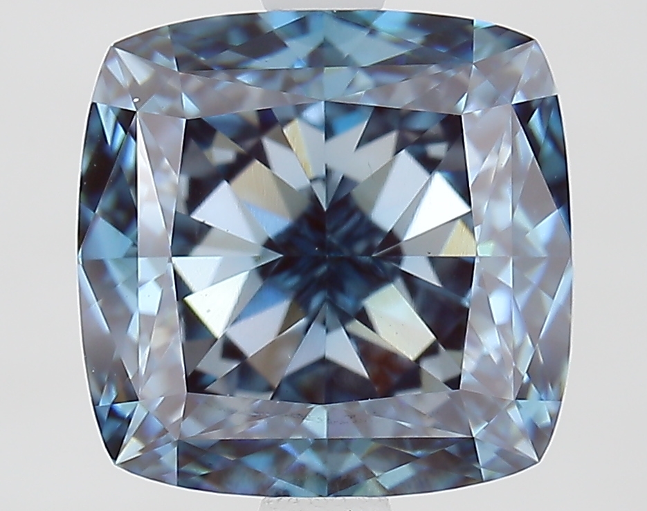 38154-673405435 SQUARE CUSHION 3.68 Fancy Intense Blue VS1 EX-EX
